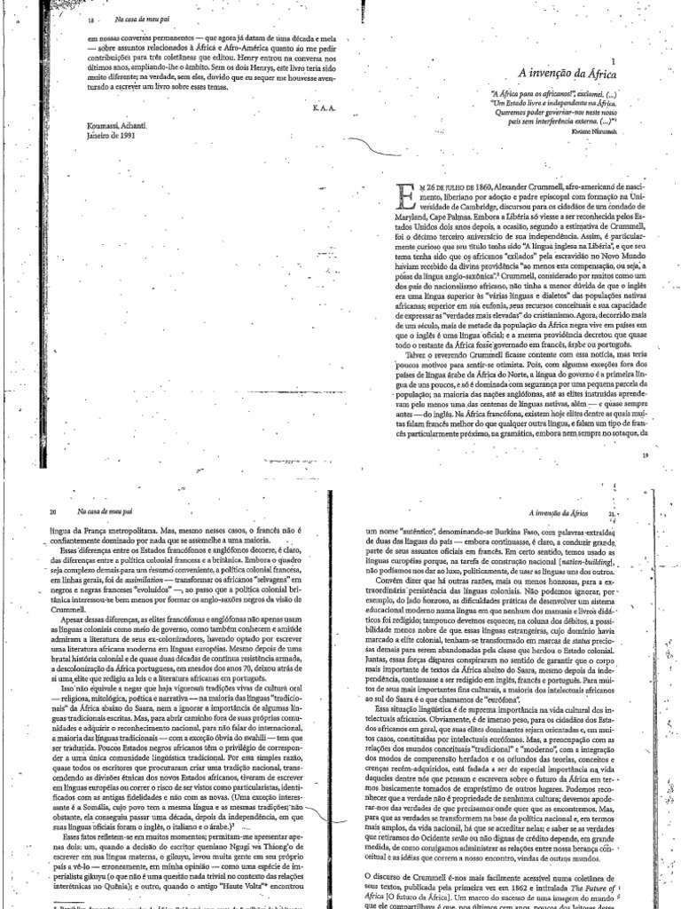 APPIAH, K. Na casa de meu pai | PDF