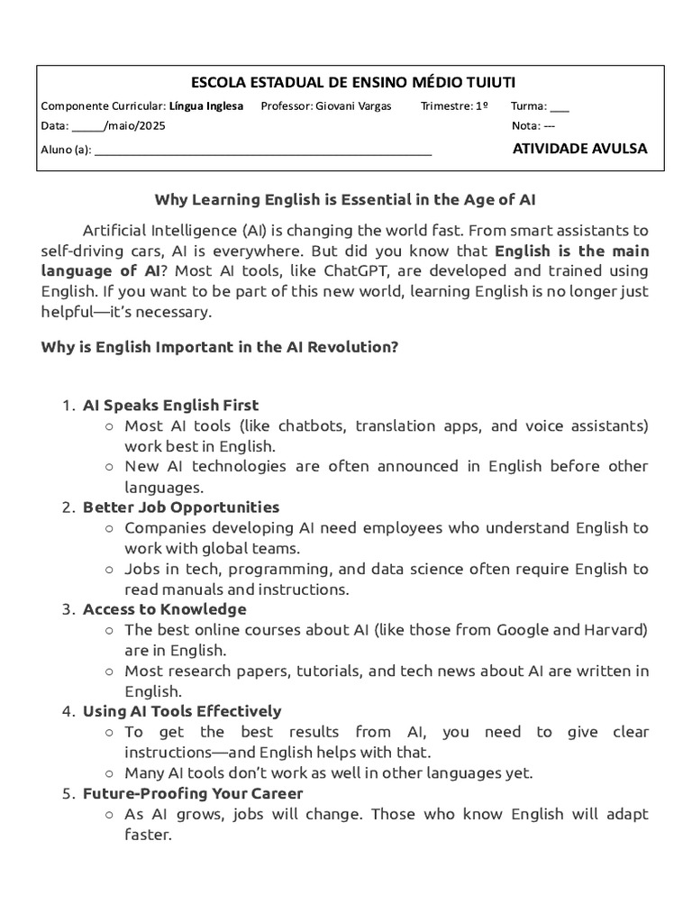 Atividade 1 Médio Giovani | PDF