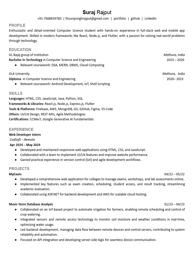 Rishabh - Mishra - Resume - Template | PDF | Databases | Web Application