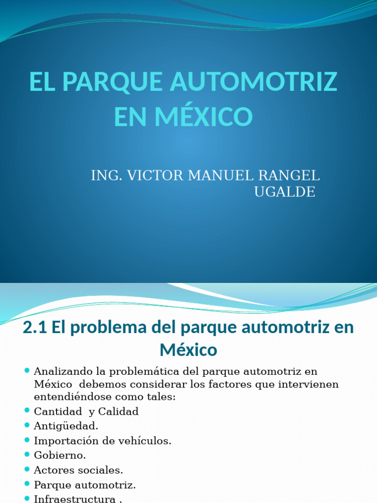 Problemas del Parque Automotriz en México | PDF