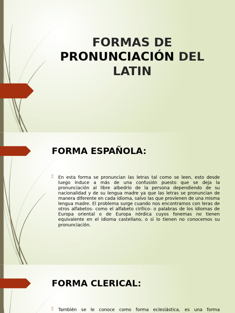 Formas de Pronunciacioã N Del Latin | PDF | latín | Alfabeto