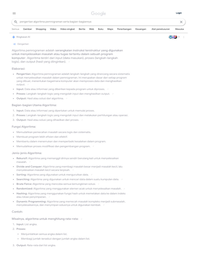 pengertian algoritma pemrograman serta bagian-bagiannya - Penelu | PDF