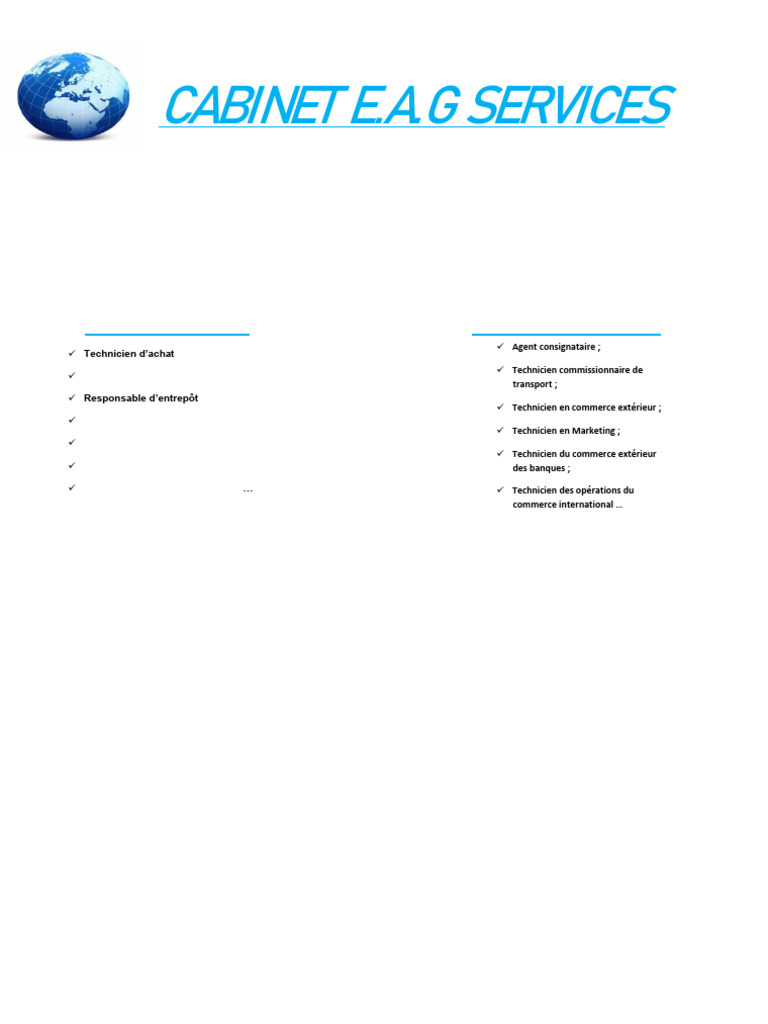 Services E.A.G : Transport et Logistique | PDF
