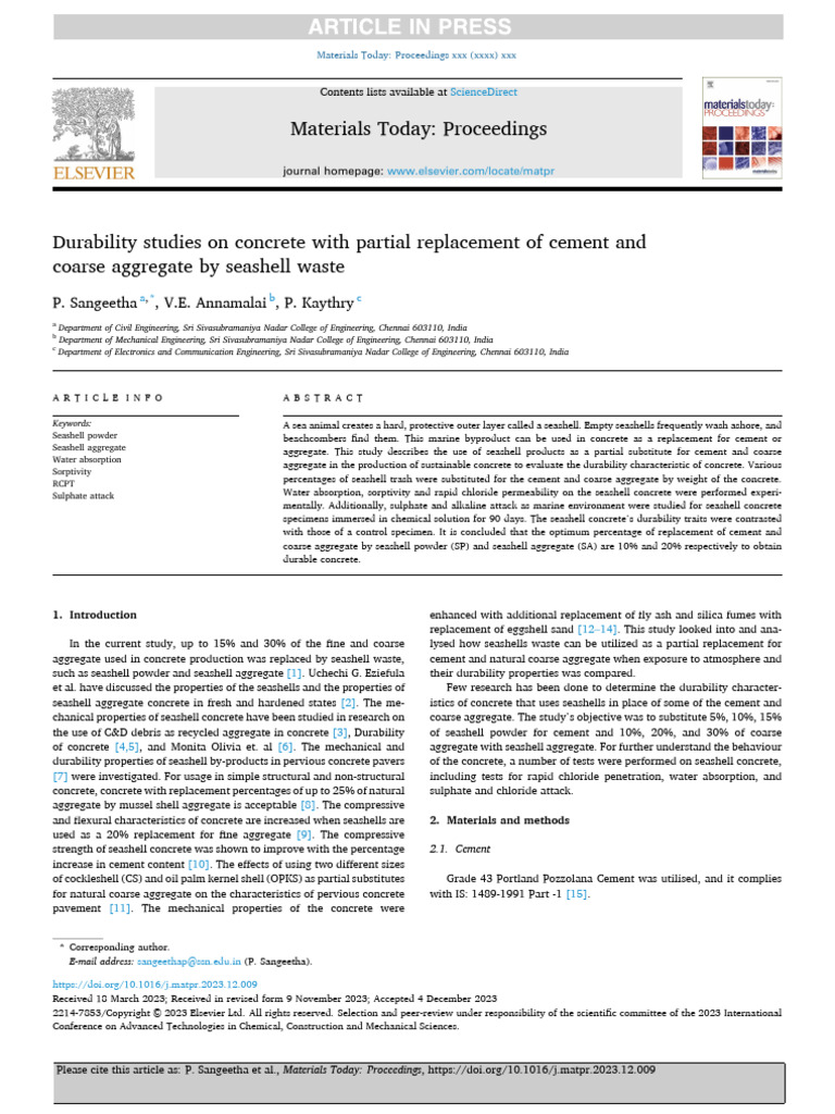 Durability Studies On Concrete With Partial Replacement of Cement and ...
