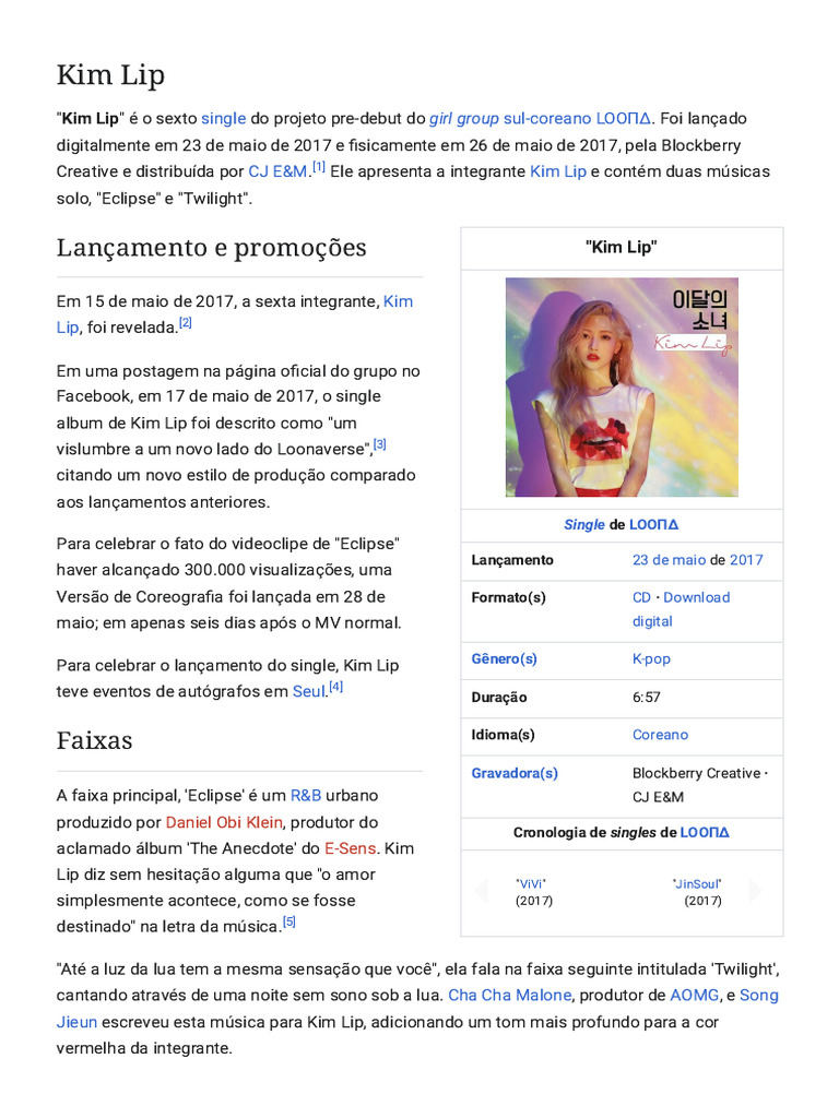 Single "Kim Lip" do LOOΠΔ: Lançamento e Faixas | PDF | Música pop ...