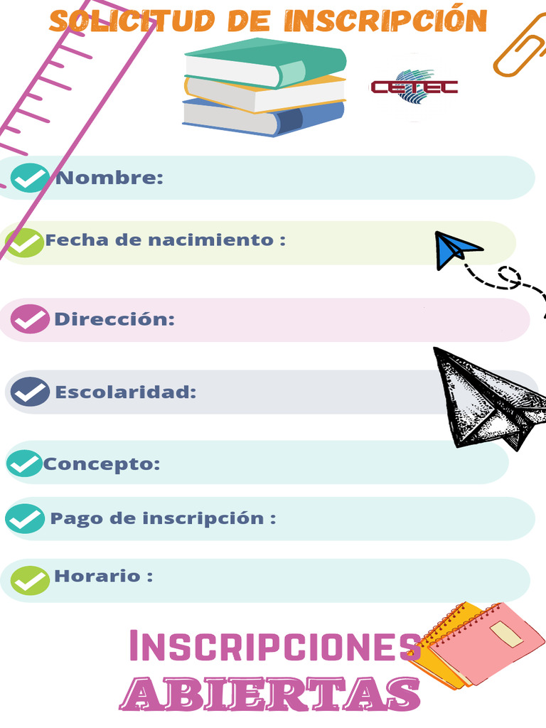 Ficha de Inscripción Cetec | PDF