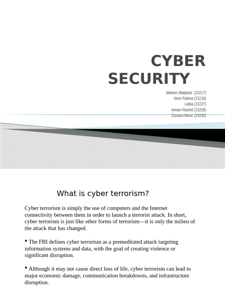 Cyber Security Presentation. | PDF | Security | Cyberwarfare