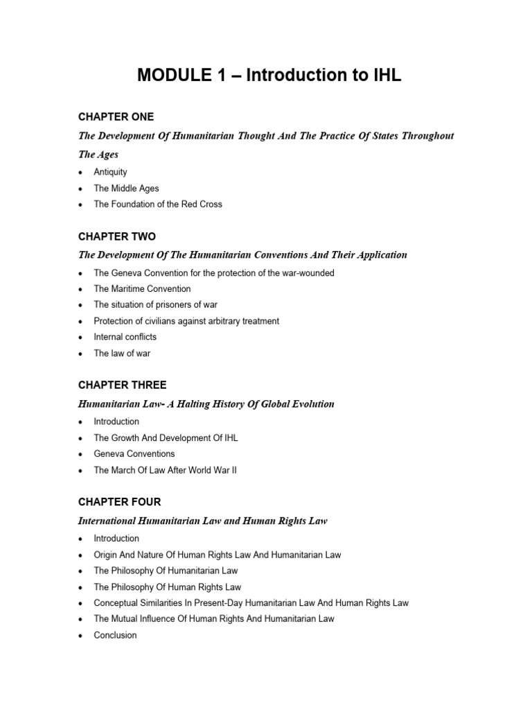 IHL Module I - Introduction to IHL | PDF | International Humanitarian Law | Just War Theory