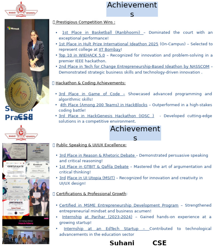 Template for Student Achievement.pptx | PDF