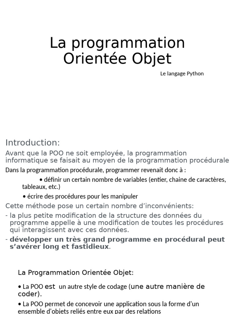 Cours Poo | PDF | Classe (informatique) | Programmation informatique