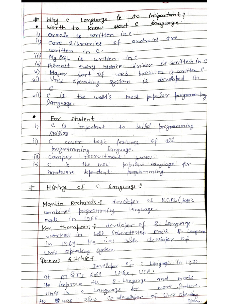 C Handwritten Notes | PDF