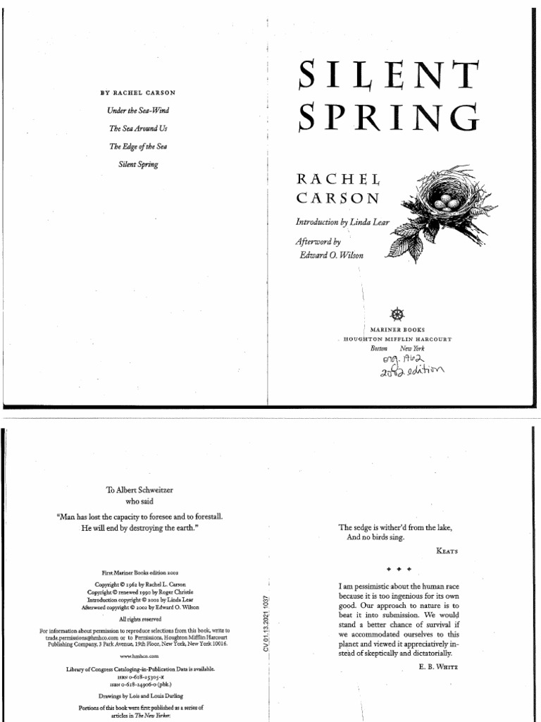 Silent Spring: A Call for Environmental Awareness | PDF | Radiation ...
