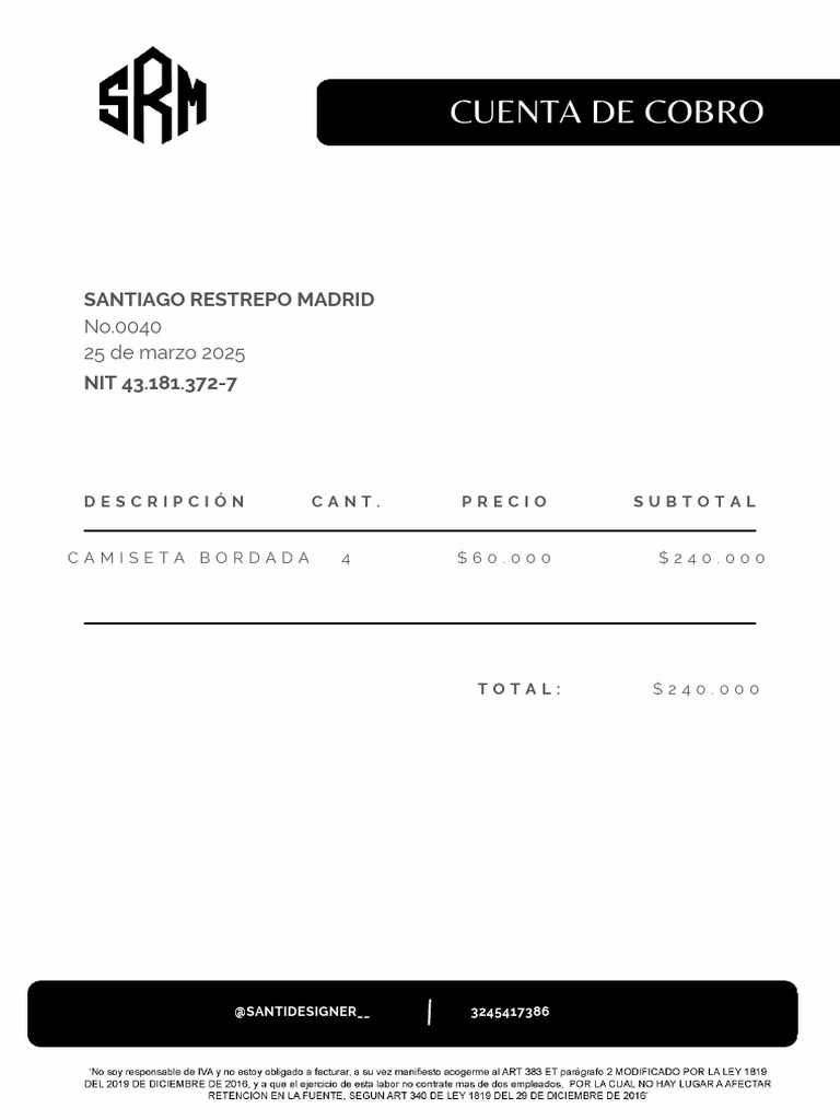 CUENTA DE COBRO | PDF