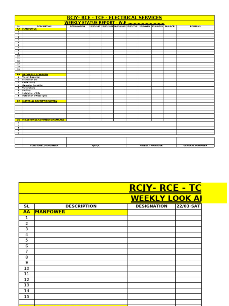 Weekly Electrical Services Report | PDF