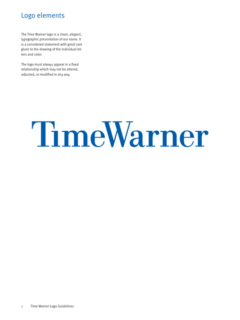 Time Warner Logo Usage Guidelines | PDF | Typefaces | Typography
