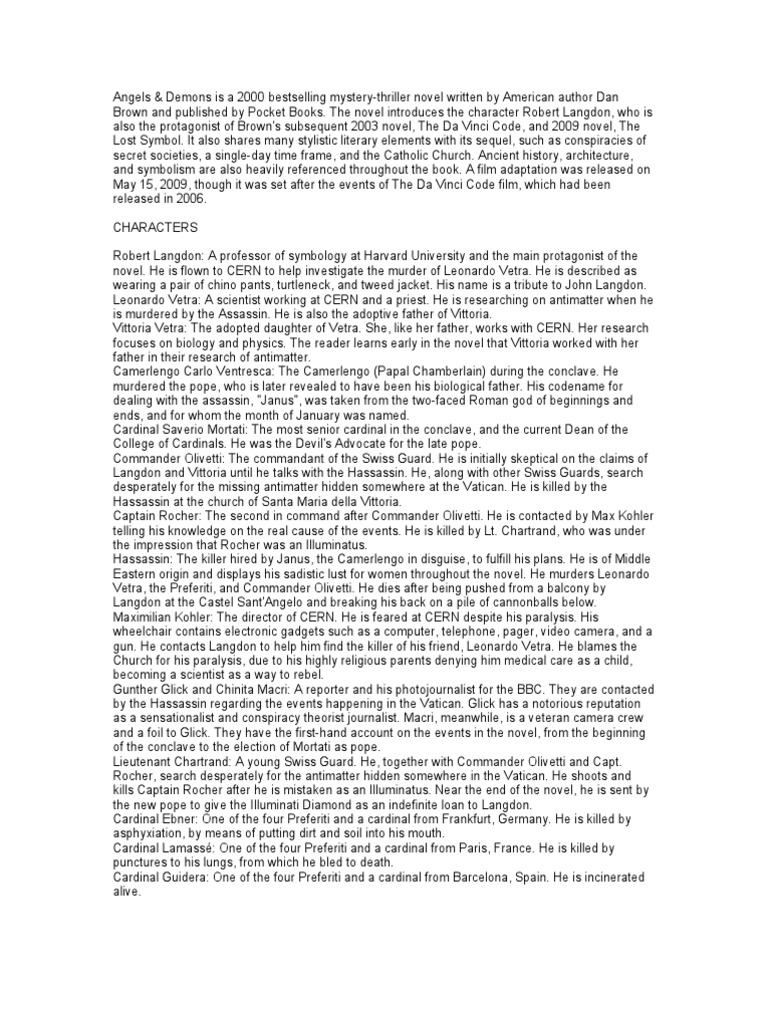 Angels and Demons | PDF | Crime Thriller | Pope