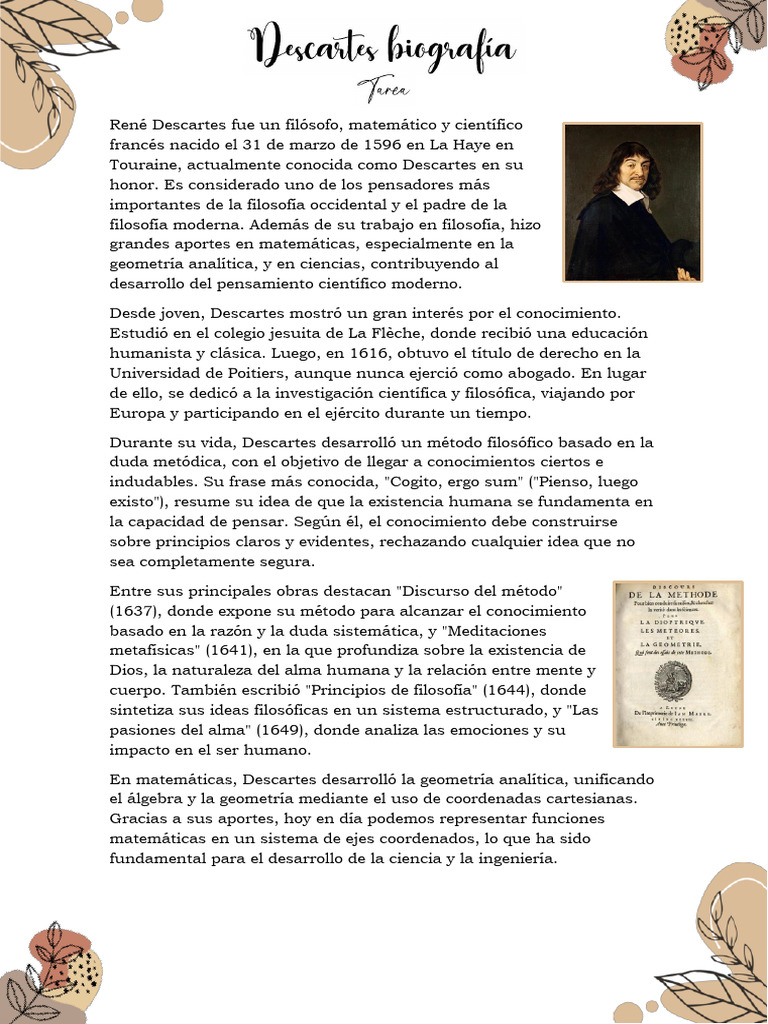 Biografía de René Descartes | PDF | René Descartes | Racionalismo