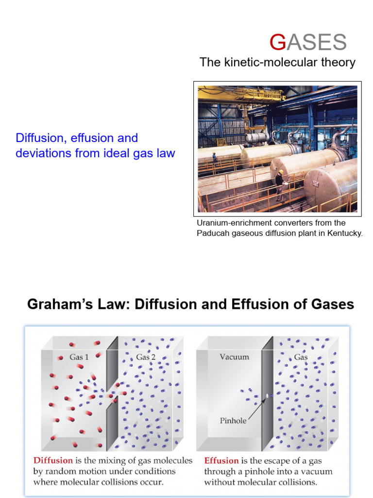 Lecture7 - Diffusion, Effusion and Deviations | PDF | Gases | Diffusion