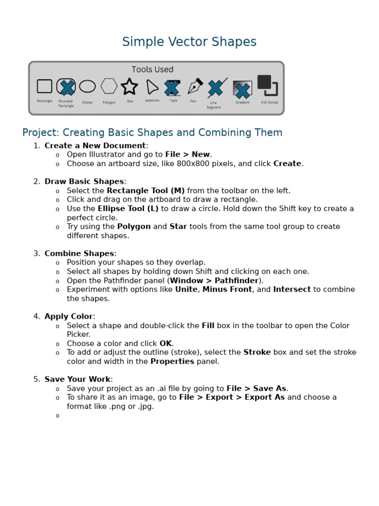 Illustrator Basics-Projects | PDF | Shape | Computer Graphics