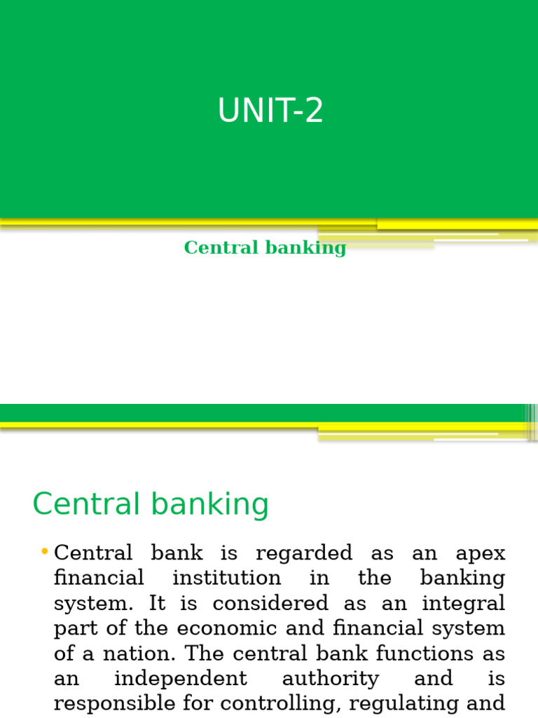 Central Banking: Functions and Importance | PDF | Reserve Bank Of India ...