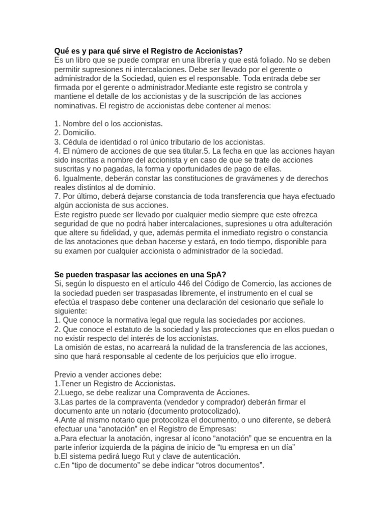 Consideraciones SpA 1 | PDF