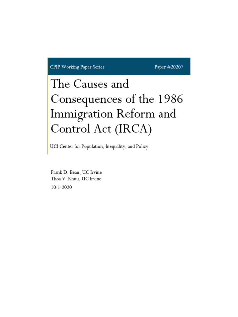 Causes and Effects of IRCA 1986 | PDF | Immigration | Illegal Immigration