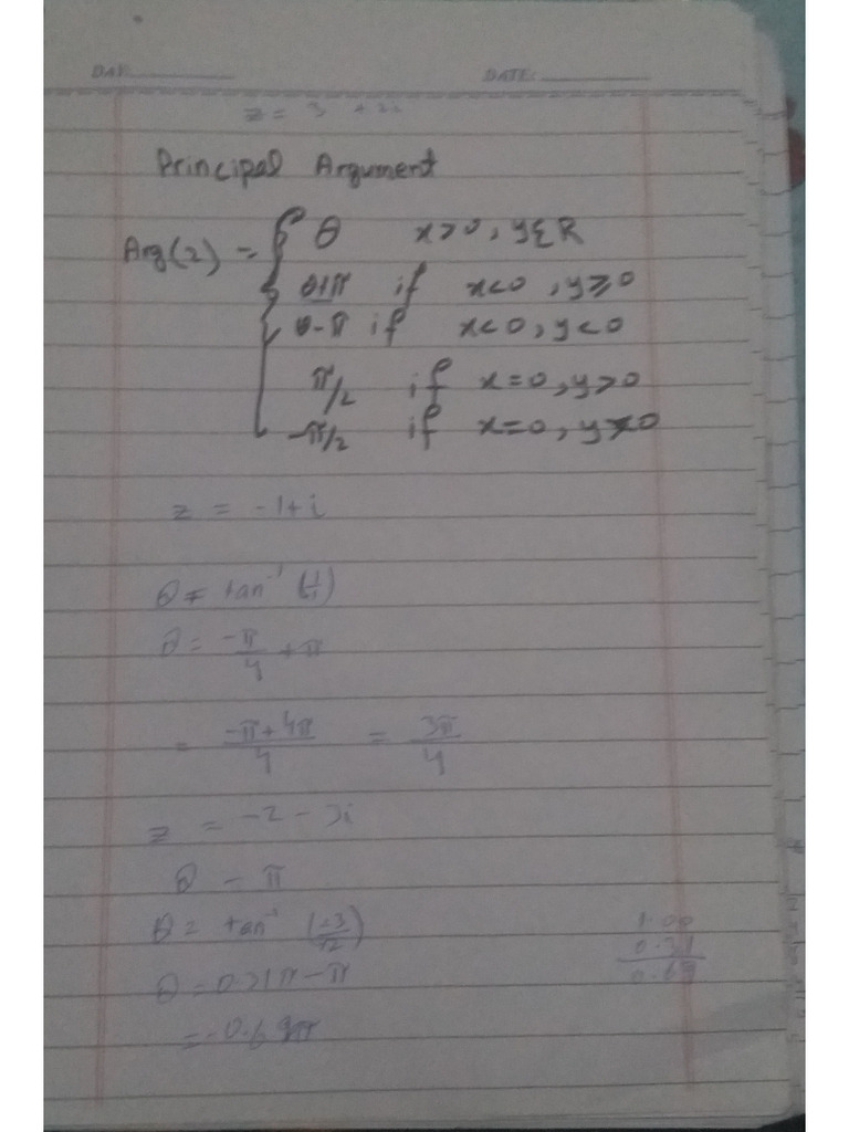 Principal Argument and Conversion of Polar Form | PDF