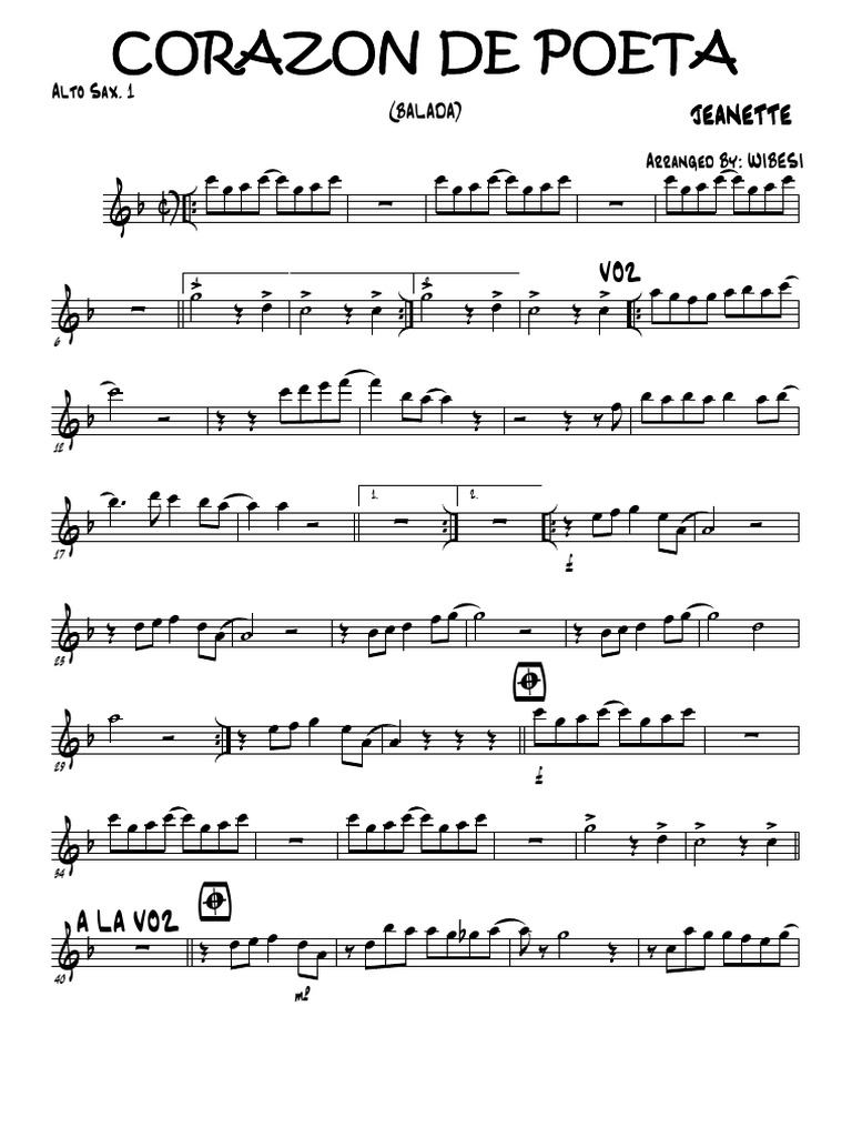 Corazon de Poeta 2009 - Alto Sax. 1.mus | PDF