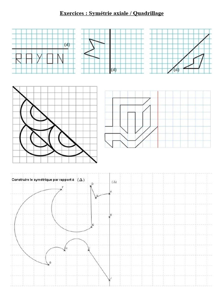 Exo Symétrie Axiale Quadrillage | PDF
