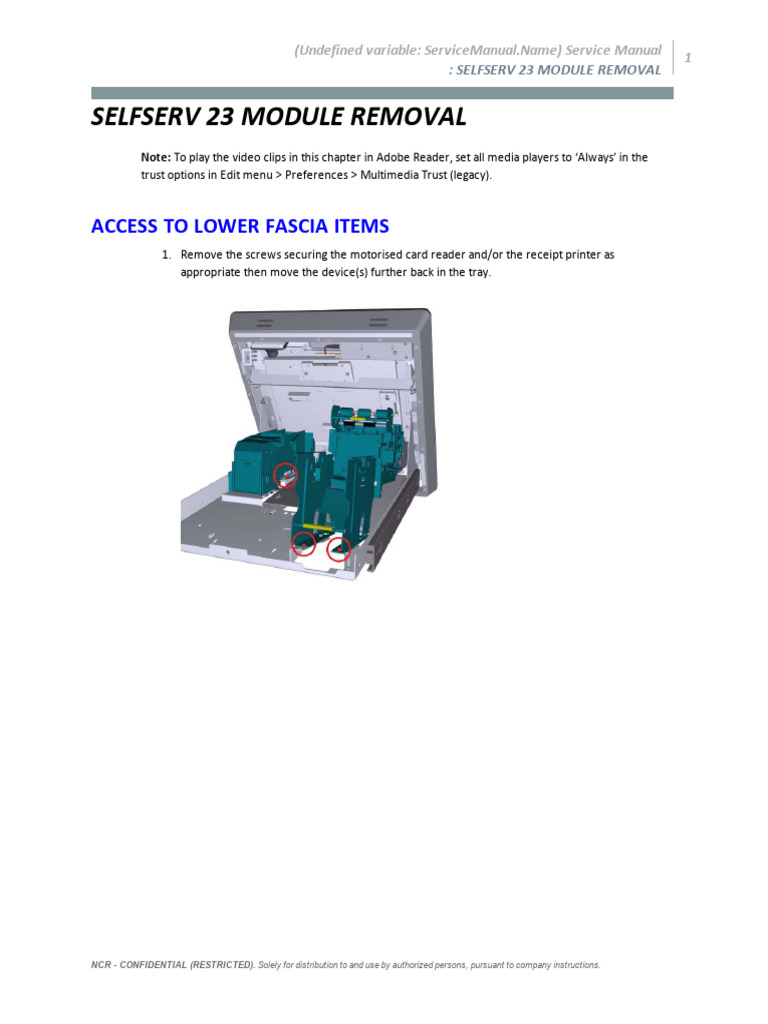 Selfserv 23 Module Removal | PDF | Screw | Usb