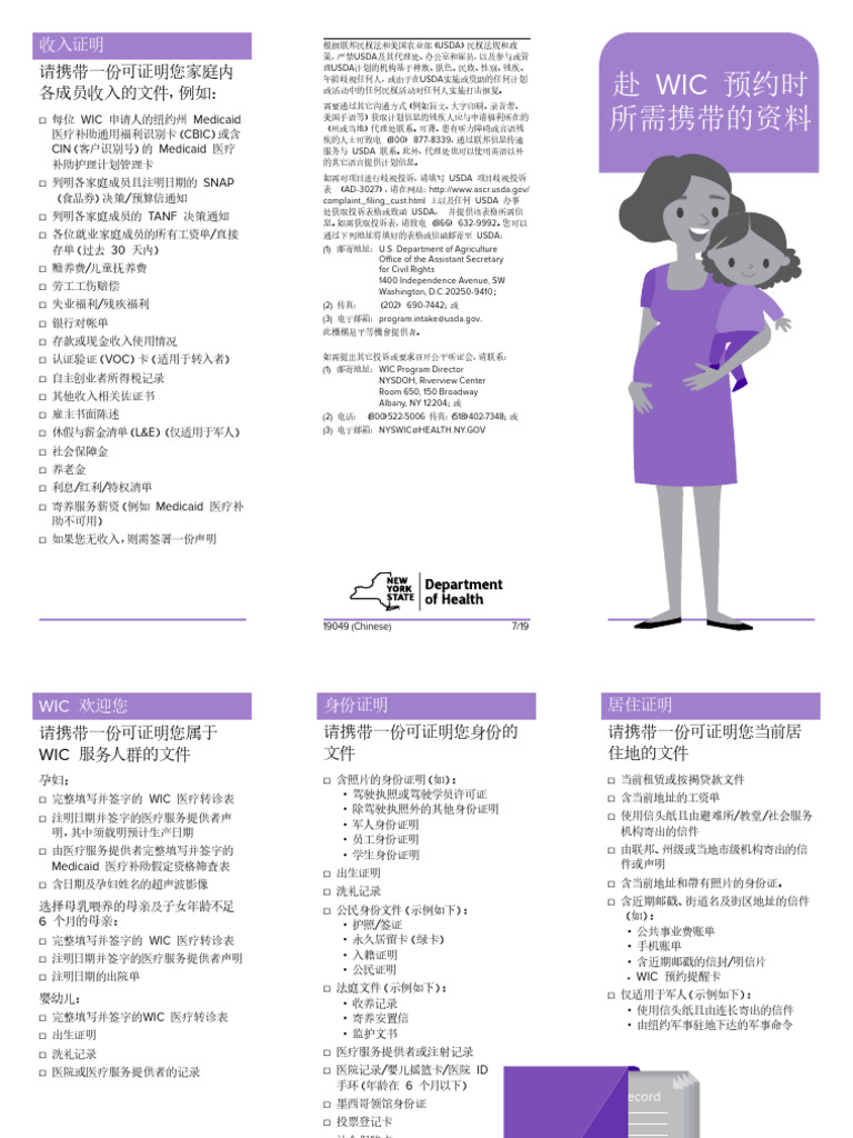 CHINESE What Bring Your WIC Appointment Chinese | PDF
