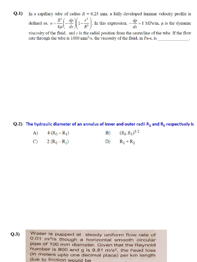 FM Question PPT 6 Pipe Flow | PDF