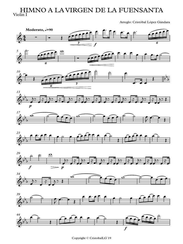 Himno a La Virgen de La Fuensanta - Violín 1 | PDF