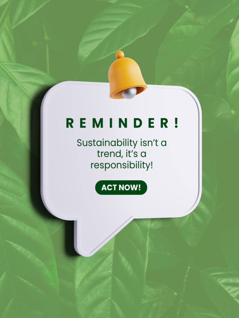 Green and White 3D Sustainability Reminder Instagram Post | PDF