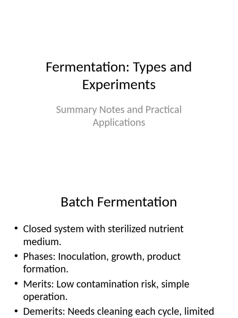 Fermentation Notes Presentation | PDF