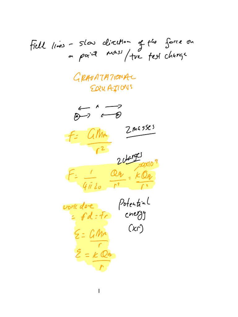 Gravitational and Electric Fields | PDF