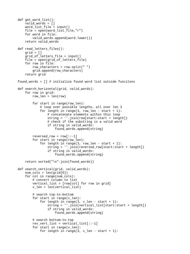 Draft Word Grid | PDF