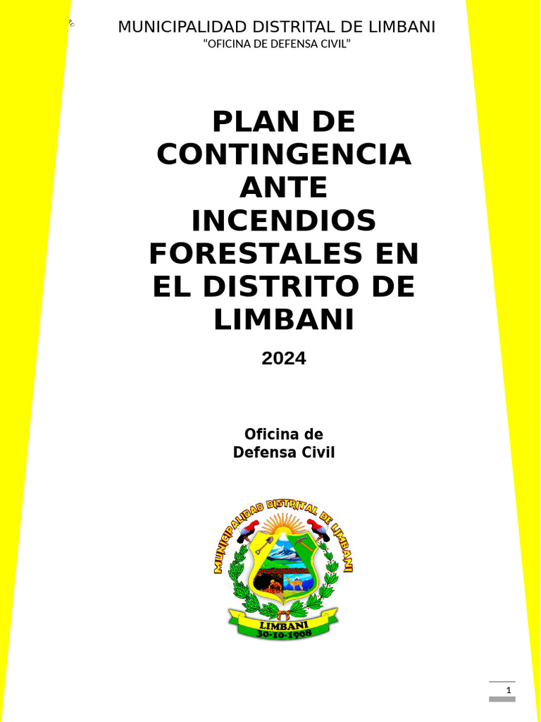 Plan de Contingencia Ante Incendios Forestales en El Distrito de Limbani 2024 | PDF | Fuego ...