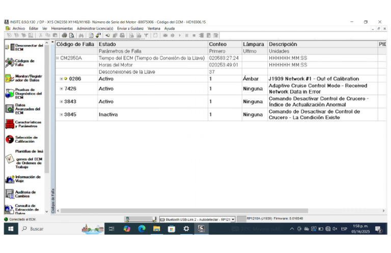 Codigos de Falla Activos en Prueba de Carretera. | PDF