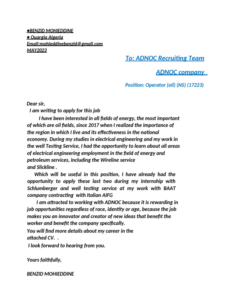Cover Letter B | PDF