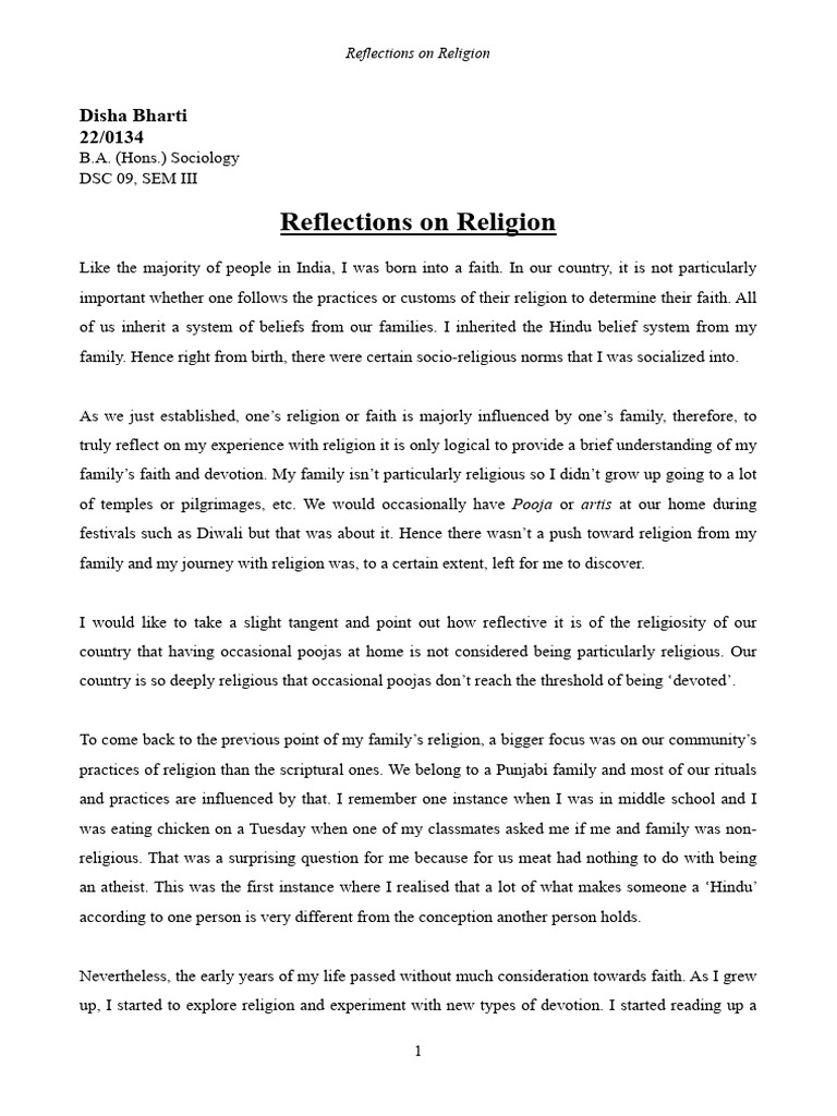 Reflections On Religion - Disha Bharti | PDF | Deities | Faith