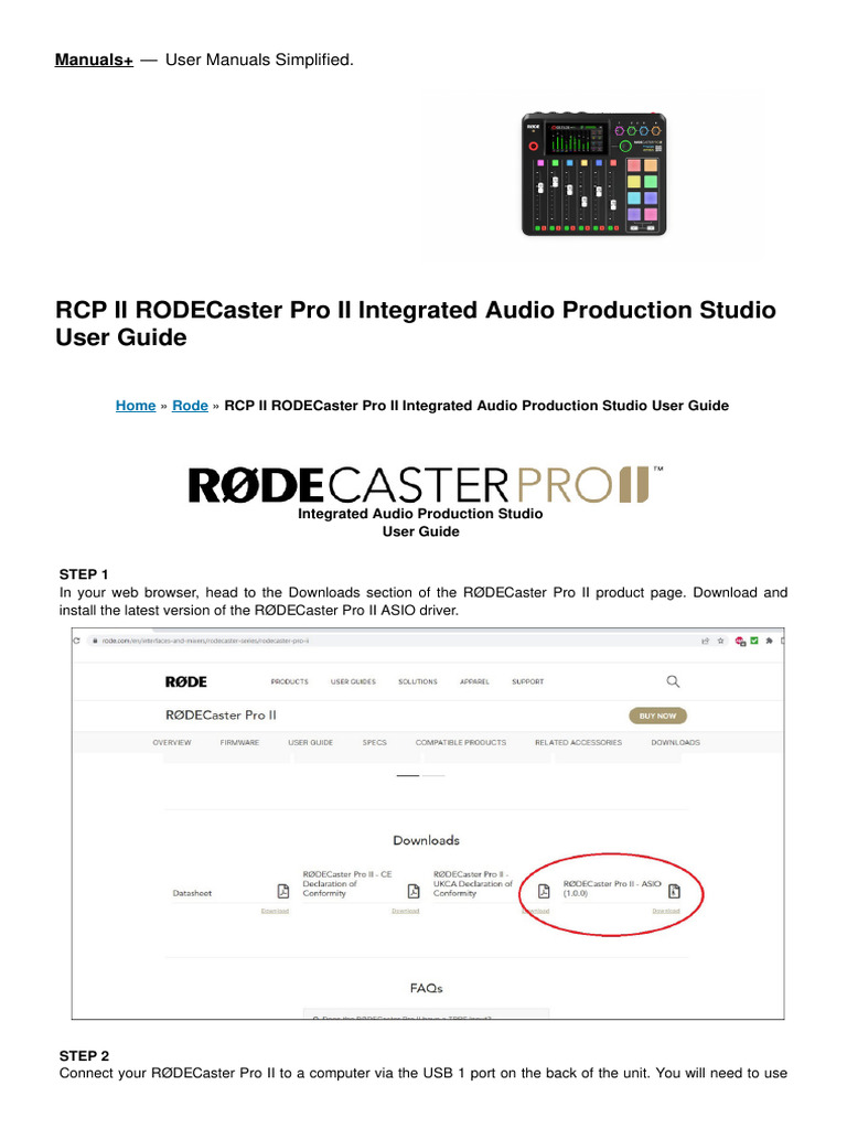 RØDECaster Pro II User Guide | PDF | Usb | Computing