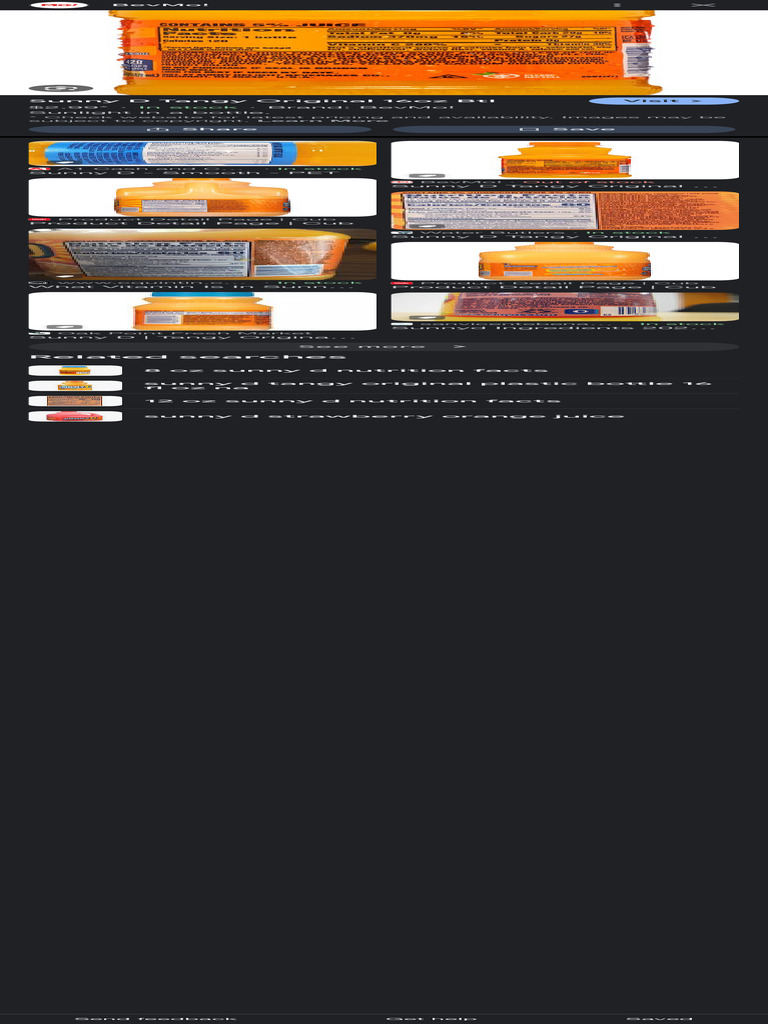 Sunny D Nutritional Information | PDF