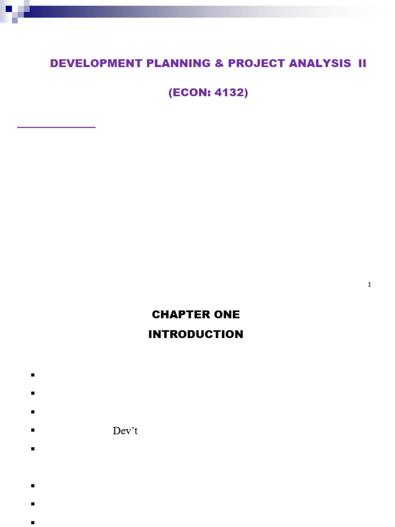 Misgana Development Planning & Project Analysis II 1,2,3,4 | PDF ...