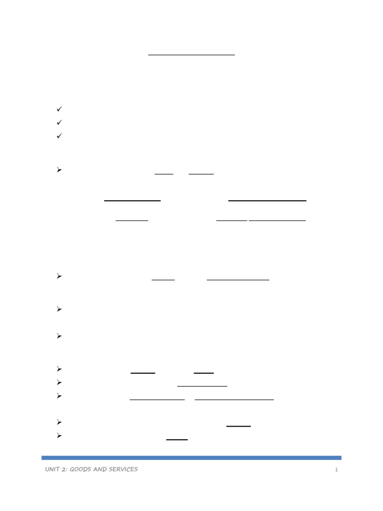 Unit 2 Goods and Services | PDF | Goods | Economies