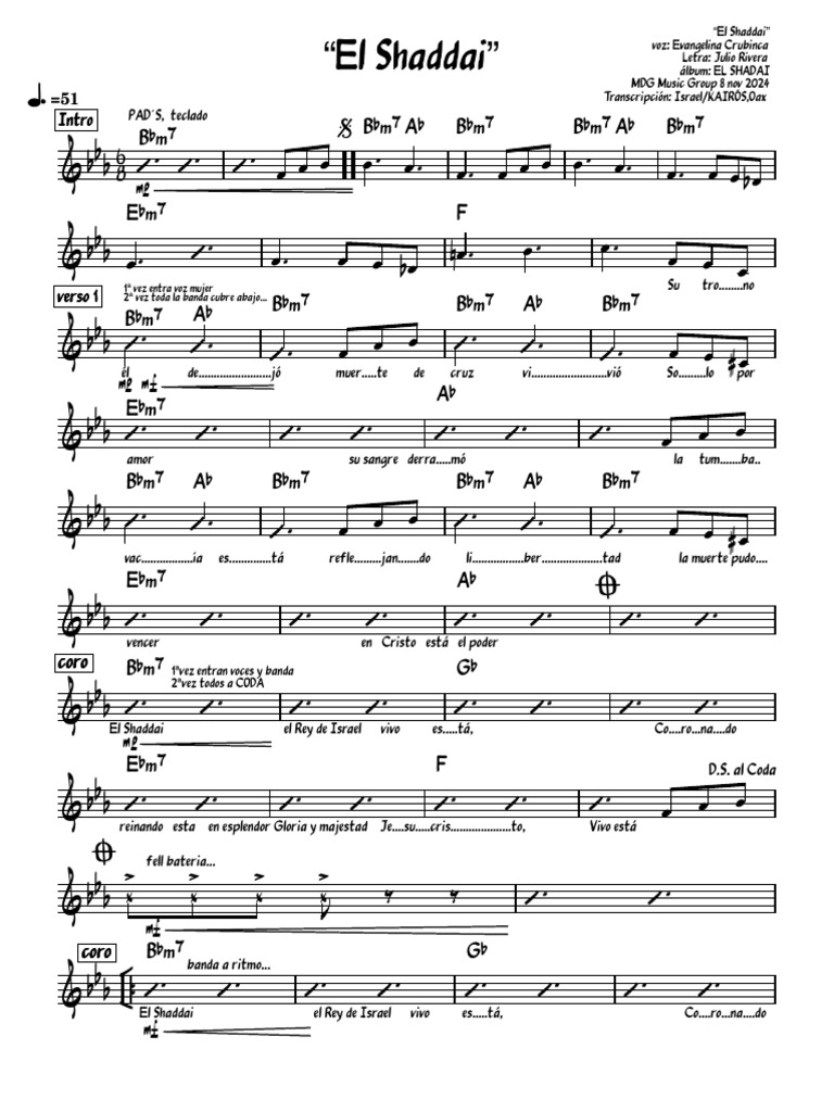 Letra y acordes de "El Shaddai" | PDF