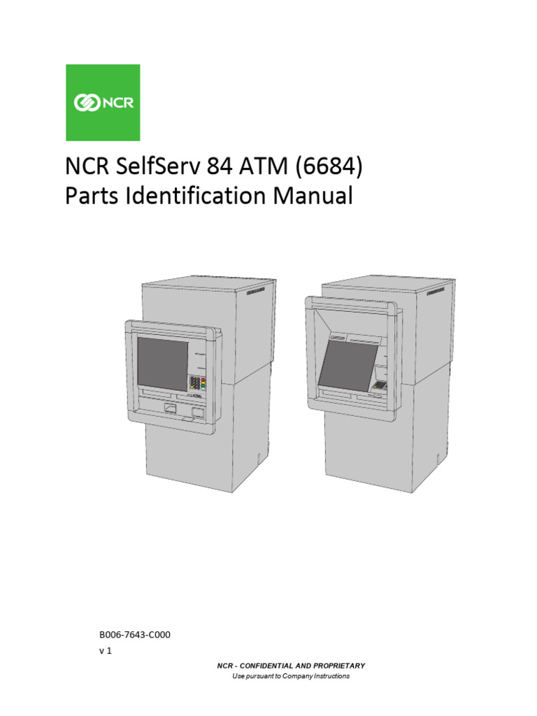 NCR Selfserv 84 Atm (6684) Parts Identification Manual: NCR ...