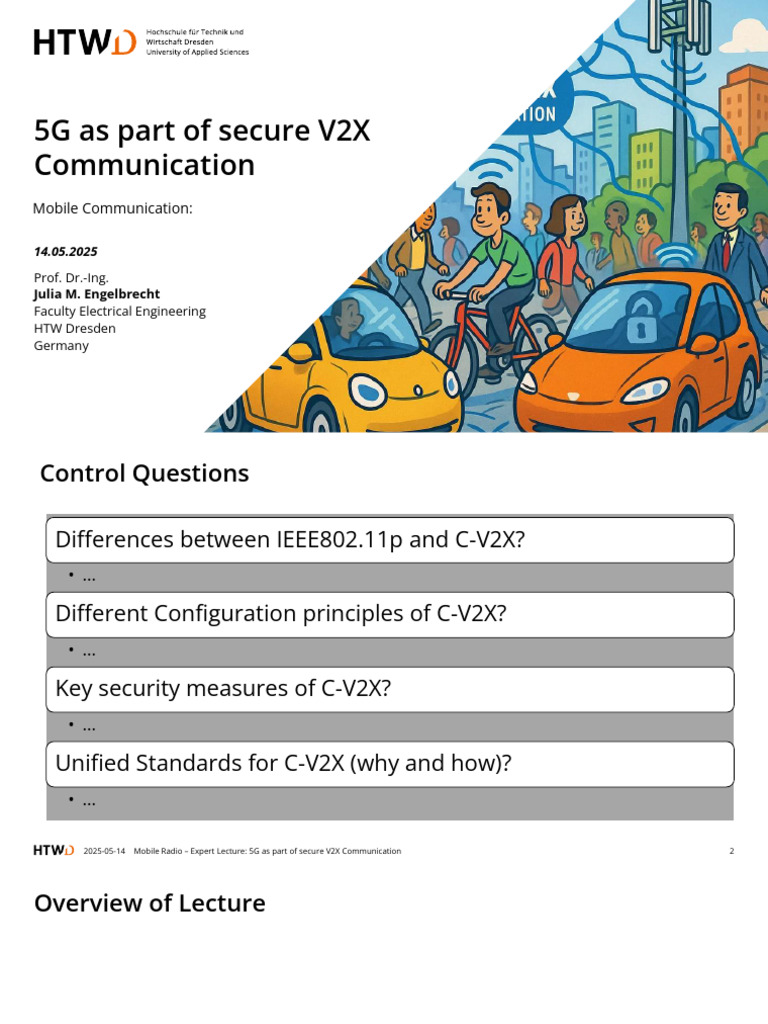 Lecture 5G Secure V2X Handout | PDF | Traffic | Electronics