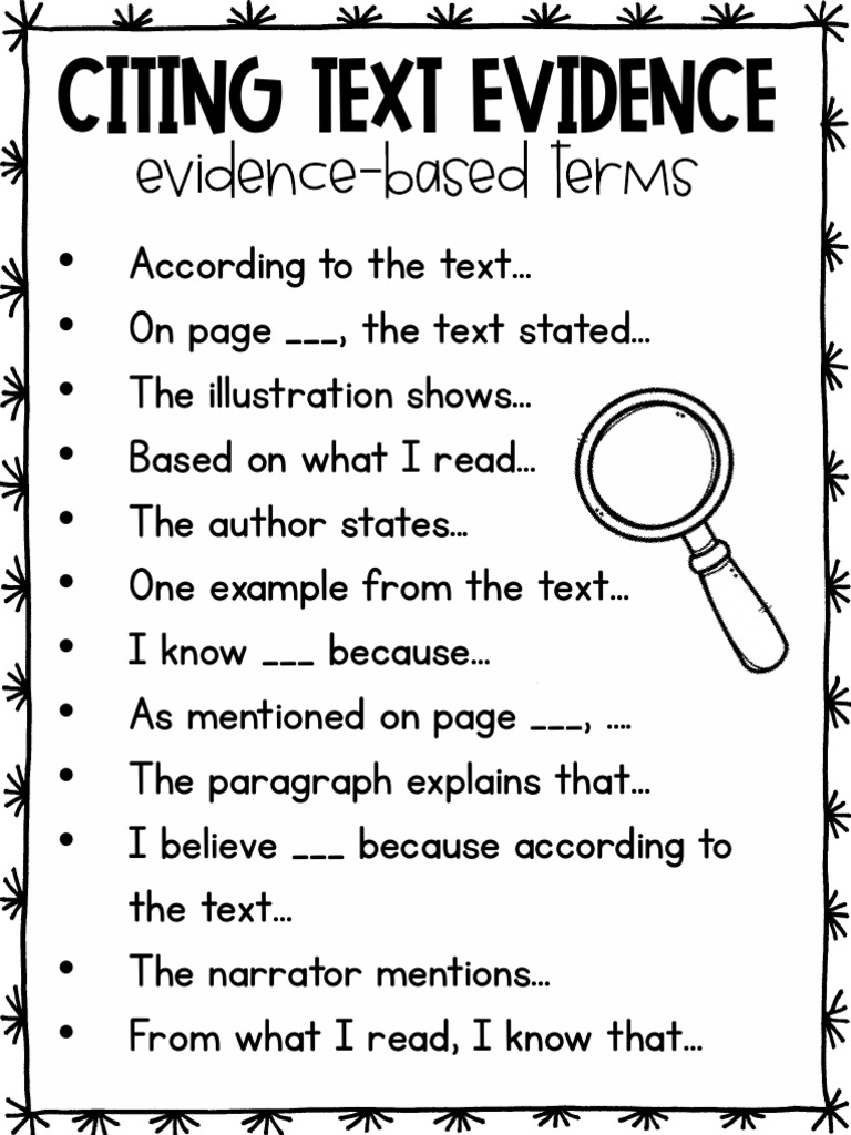 Citing Text Evidence Strategies | PDF