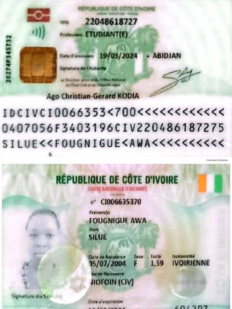 carte d'identité AWA | PDF